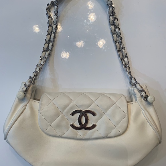 CHANEL | Bags | Authentic Chanel Rare Off White Accordion Handbag ...